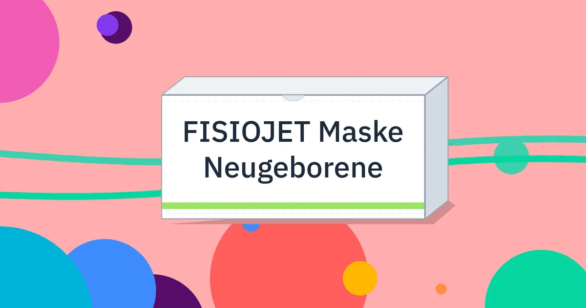 Symbolbild: Packung mit der Aufschrift FISIOJET Maske Neugeborene (PZN 12869358) – Verfügbarkeit und Bezug in Apotheken in Frankfurt am Main