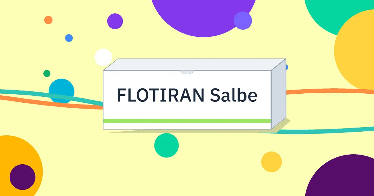 Symbolbild: Packung mit der Aufschrift FLOTIRAN Salbe (PZN 00374686) – Verfügbarkeit und Bezug in Apotheken in Frankfurt am Main