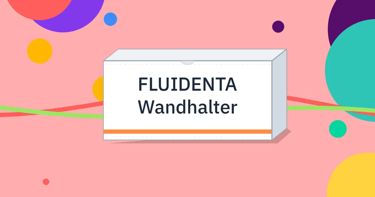 Symbolbild: Packung mit der Aufschrift FLUIDENTA Wandhalter (PZN 03500654) – Verfügbarkeit und Bezug in Apotheken in Frankfurt am Main