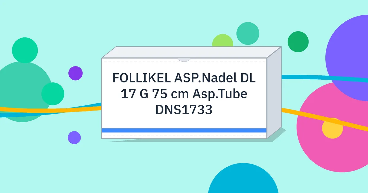 Symbolbild: Packung mit der Aufschrift FOLLIKEL ASP.Nadel DL 17 G 75 cm Asp.Tube DNS1733 (PZN 19055021) – Verfügbarkeit und Bezug in Apotheken in Frankfurt am Main
