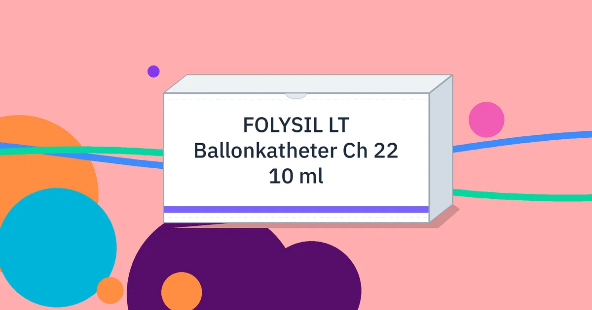 Symbolbild: Packung mit der Aufschrift FOLYSIL LT Ballonkatheter Ch 22 10 ml (PZN 16514020) – Verfügbarkeit und Bezug in Apotheken in Frankfurt am Main
