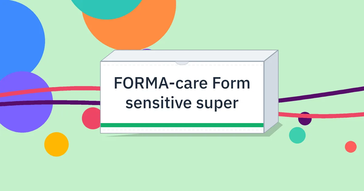 Symbolbild: Packung mit der Aufschrift FORMA-care Form sensitive super (PZN 04867670) – Verfügbarkeit und Bezug in Apotheken in Frankfurt am Main