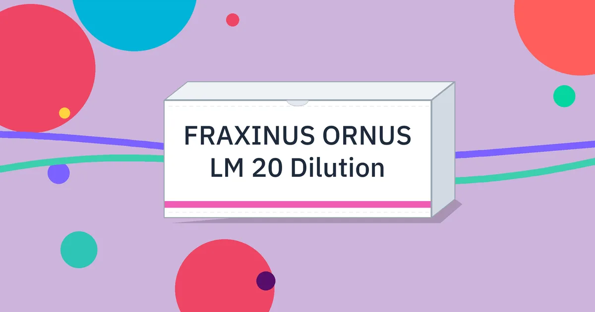 Symbolbild: Packung mit der Aufschrift FRAXINUS ORNUS LM 20 Dilution (PZN 13492565) – Verfügbarkeit und Bezug in Apotheken in Frankfurt am Main