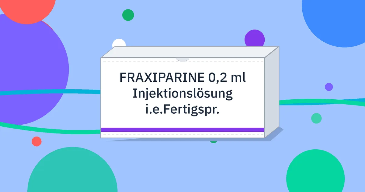 Symbolbild: Packung mit der Aufschrift FRAXIPARINE 0,2 ml Injektionslösung i.e.Fertigspr. (PZN 07618571) – Verfügbarkeit und Bezug in Apotheken in Frankfurt am Main