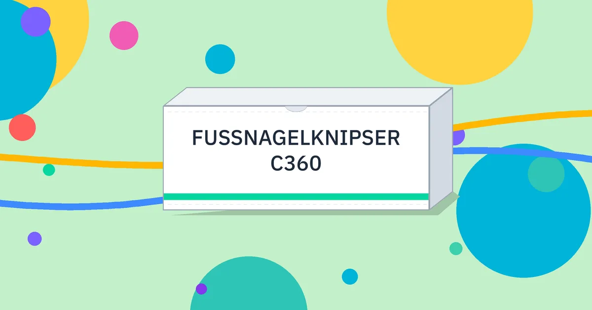 Symbolbild: Packung mit der Aufschrift FUSSNAGELKNIPSER C360 (PZN 01451733) – Verfügbarkeit und Bezug in Apotheken in Frankfurt am Main