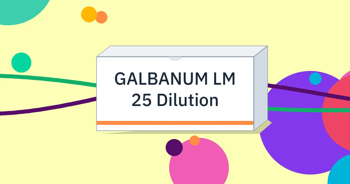 Symbolbild: Packung mit der Aufschrift GALBANUM LM 25 Dilution (PZN 13495457) – Verfügbarkeit und Bezug in Apotheken in Frankfurt am Main