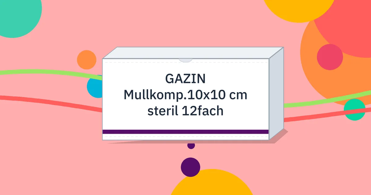 Symbolbild: Packung mit der Aufschrift GAZIN Mullkomp.10x10 cm steril 12fach (PZN 00287160) – Verfügbarkeit und Bezug in Apotheken in Frankfurt am Main
