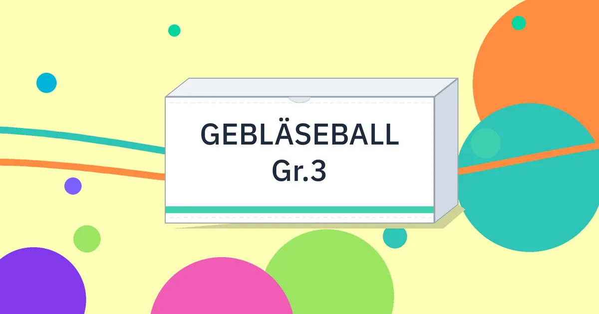 Symbolbild: Packung mit der Aufschrift GEBLÄSEBALL Gr.3 (PZN 01962445) – Verfügbarkeit und Bezug in Apotheken in Frankfurt am Main