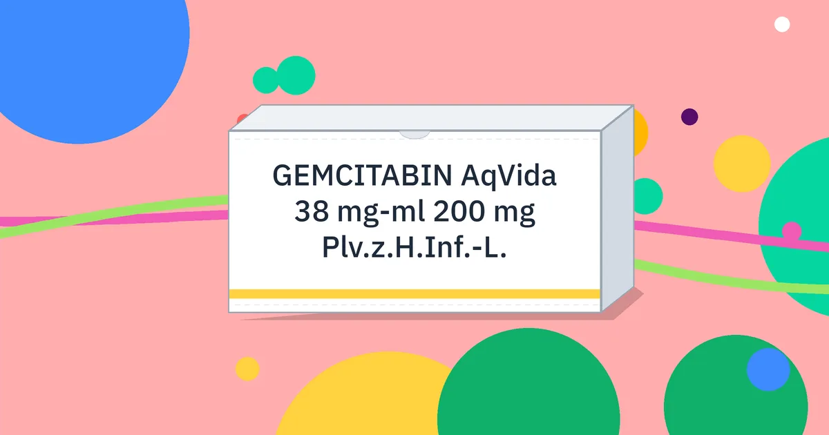 Symbolbild: Packung mit der Aufschrift GEMCITABIN AqVida 38 mg-ml 200 mg Plv.z.H.Inf.-L. (PZN 17257714) – Verfügbarkeit und Bezug in Apotheken in Frankfurt am Main