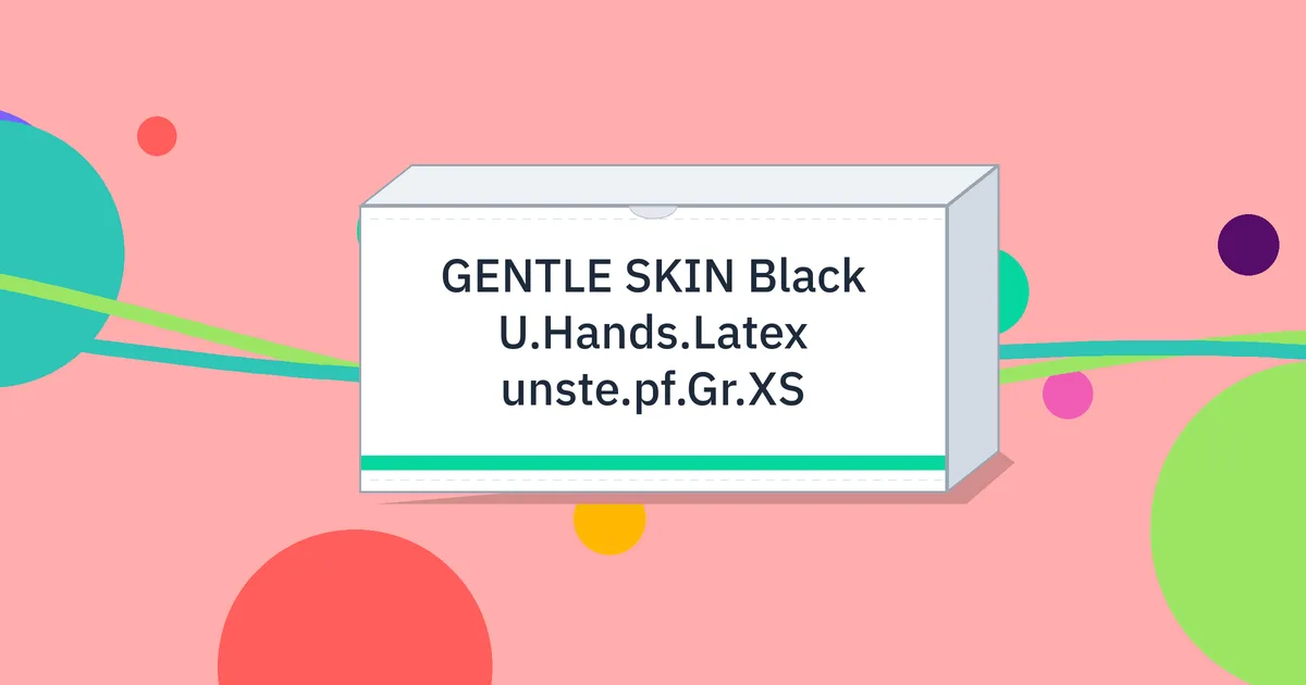 Symbolbild: Packung mit der Aufschrift GENTLE SKIN Black U.Hands.Latex unste.pf.Gr.XS (PZN 11352676) – Verfügbarkeit und Bezug in Apotheken in Frankfurt am Main