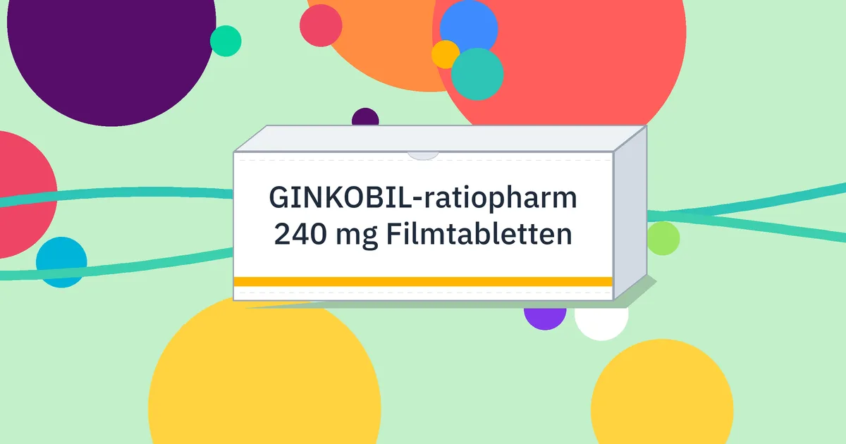 Symbolbild: Packung mit der Aufschrift GINKOBIL-ratiopharm 240 mg Filmtabletten (PZN 08863893) – Verfügbarkeit und Bezug in Apotheken in Frankfurt am Main