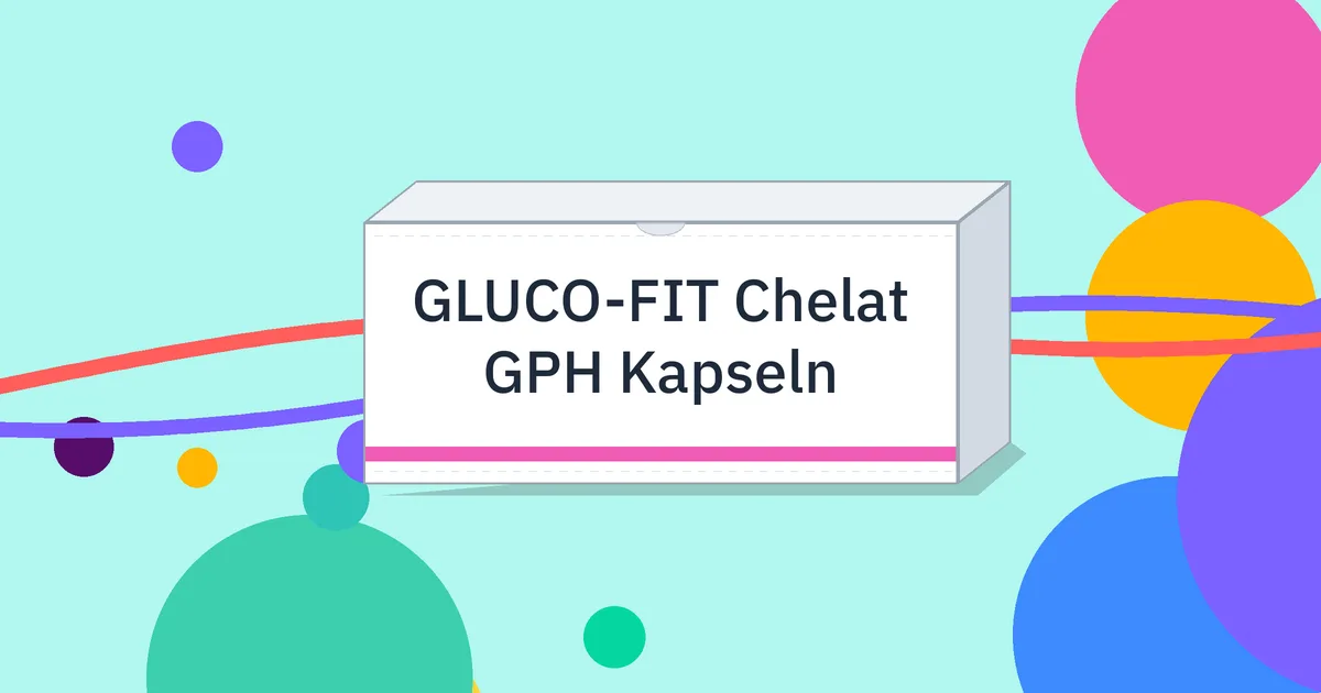 Symbolbild: Packung mit der Aufschrift GLUCO-FIT Chelat GPH Kapseln (PZN 10829372) – Verfügbarkeit und Bezug in Apotheken in Frankfurt am Main