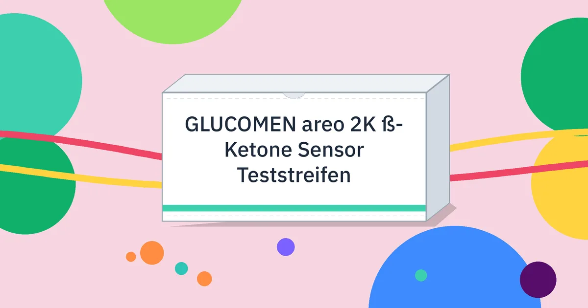 Symbolbild: Packung mit der Aufschrift GLUCOMEN areo 2K ß-Ketone Sensor Teststreifen (PZN 19630117) – Verfügbarkeit und Bezug in Apotheken in Frankfurt am Main