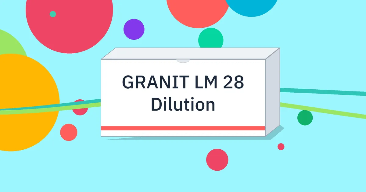 Symbolbild: Packung mit der Aufschrift GRANIT LM 28 Dilution (PZN 12881477) – Verfügbarkeit und Bezug in Apotheken in Frankfurt am Main