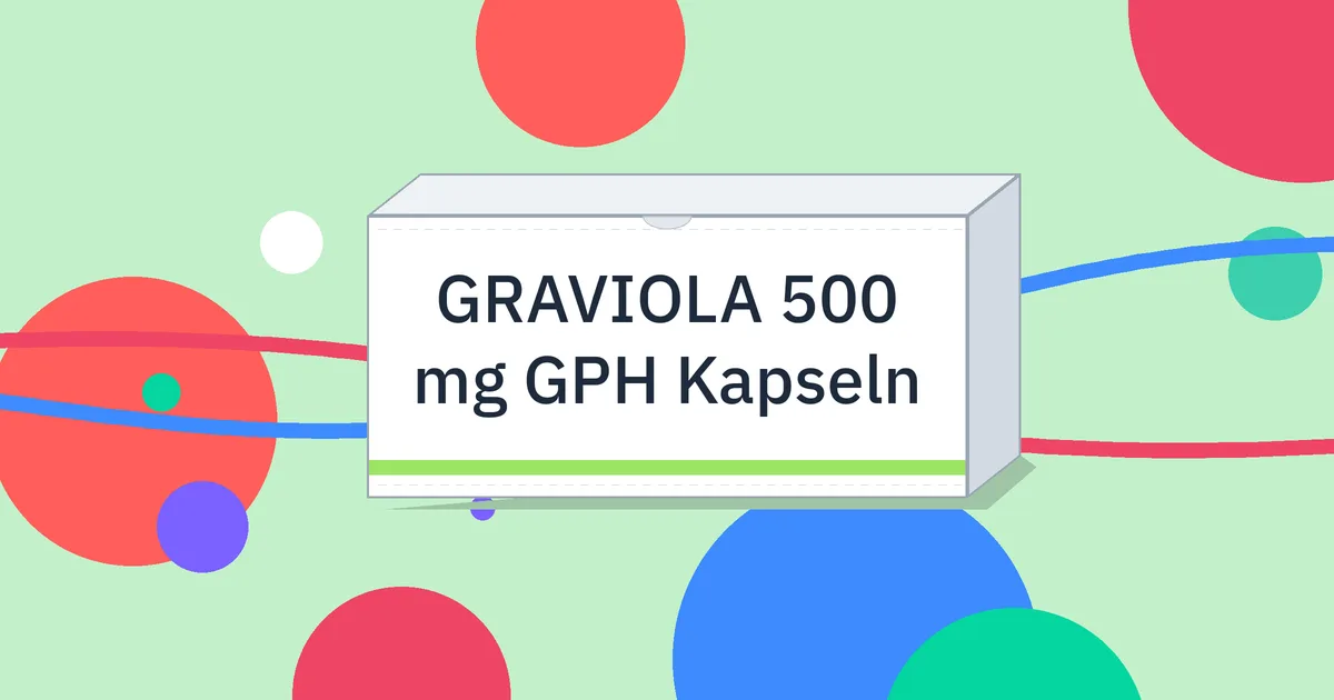 Symbolbild: Packung mit der Aufschrift GRAVIOLA 500 mg GPH Kapseln (PZN 20282673) – Verfügbarkeit und Bezug in Apotheken in Frankfurt am Main