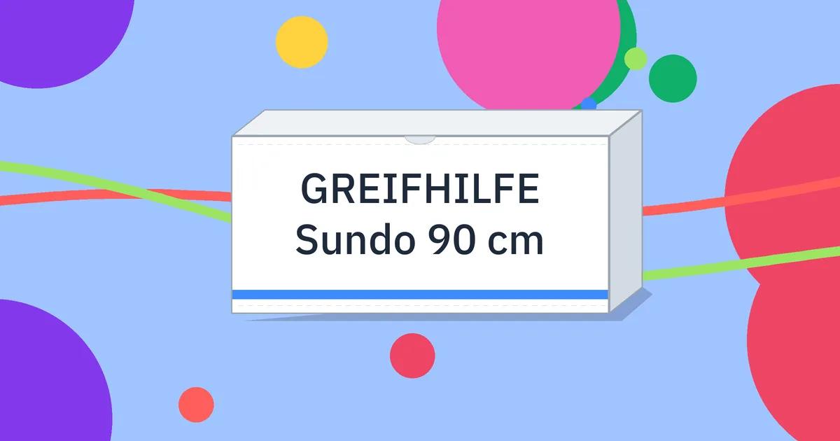 Symbolbild: Packung mit der Aufschrift GREIFHILFE Sundo 90 cm (PZN 10074583) – Verfügbarkeit und Bezug in Apotheken in Frankfurt am Main