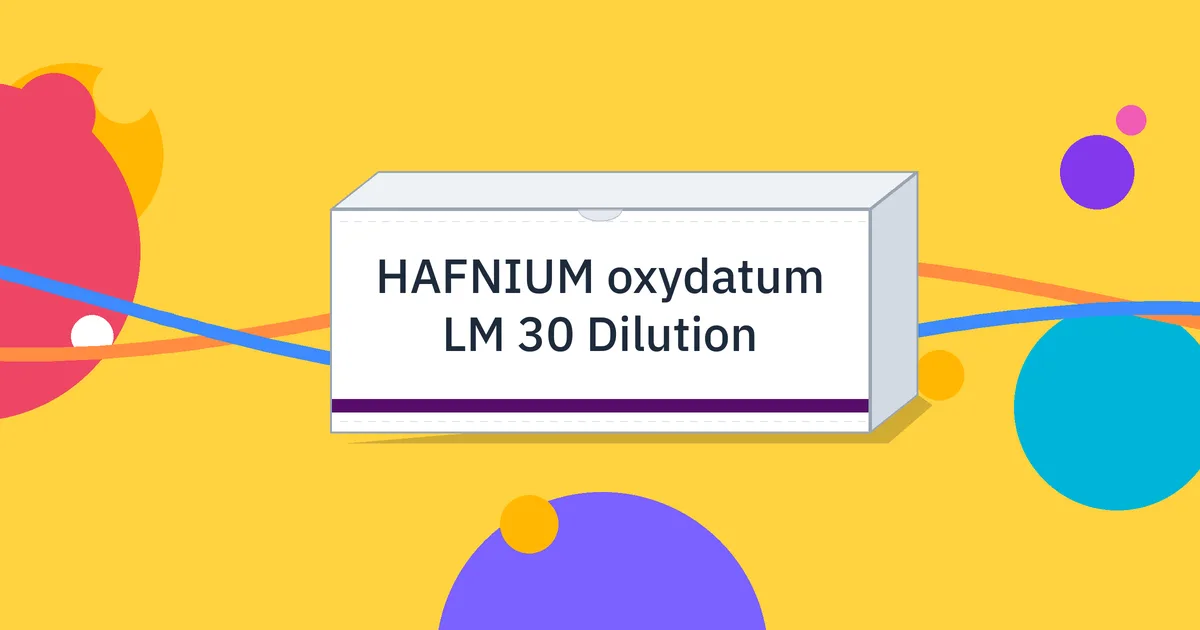 Symbolbild: Packung mit der Aufschrift HAFNIUM oxydatum LM 30 Dilution (PZN 13549963) – Verfügbarkeit und Bezug in Apotheken in Frankfurt am Main