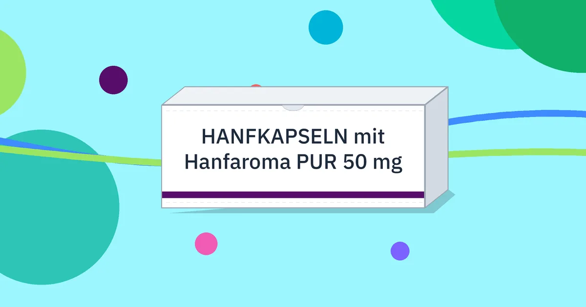Symbolbild: Packung mit der Aufschrift HANFKAPSELN mit Hanfaroma PUR 50 mg (PZN 16400233) – Verfügbarkeit und Bezug in Apotheken in Frankfurt am Main