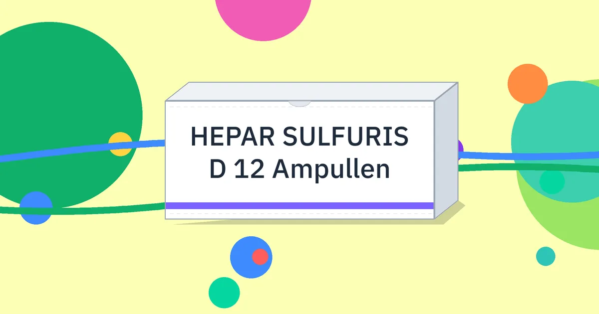Symbolbild: Packung mit der Aufschrift HEPAR SULFURIS D 12 Ampullen (PZN 11706341) – Verfügbarkeit und Bezug in Apotheken in Frankfurt am Main