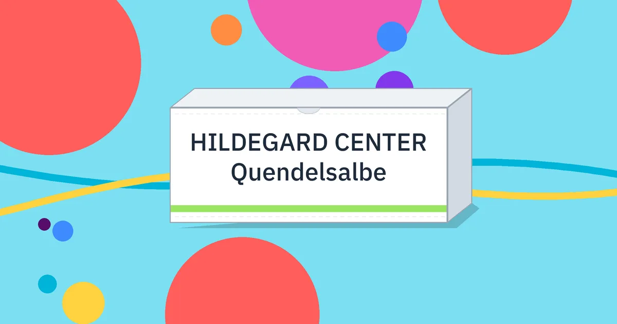 Symbolbild: Packung mit der Aufschrift HILDEGARD CENTER Quendelsalbe (PZN 12489791) – Verfügbarkeit und Bezug in Apotheken in Frankfurt am Main