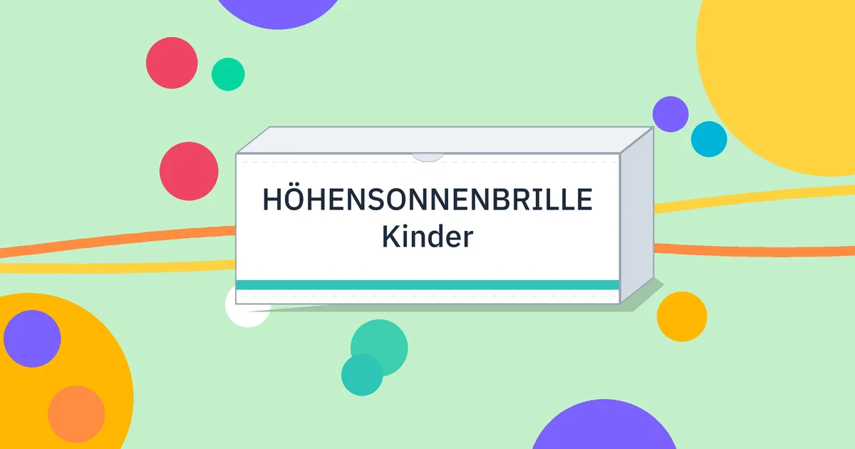 Symbolbild: Packung mit der Aufschrift HÖHENSONNENBRILLE Kinder (PZN 04838898) – Verfügbarkeit und Bezug in Apotheken in Frankfurt am Main