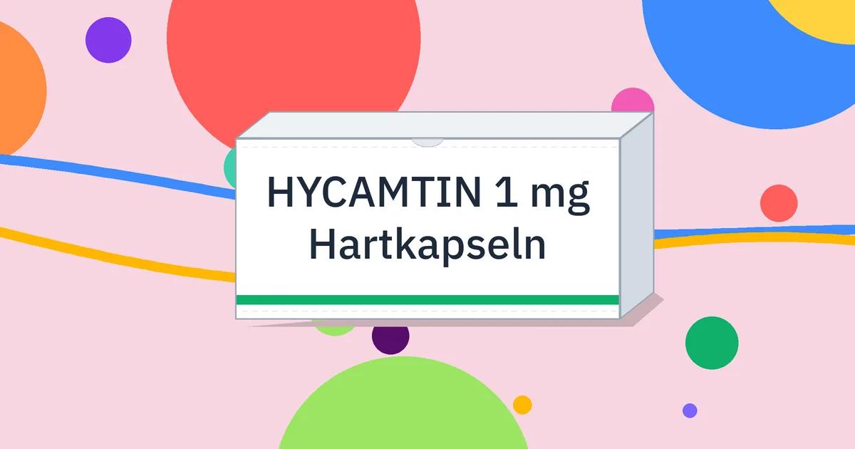 Symbolbild: Packung mit der Aufschrift HYCAMTIN 1 mg Hartkapseln (PZN 01111055) – Verfügbarkeit und Bezug in Apotheken in Frankfurt am Main