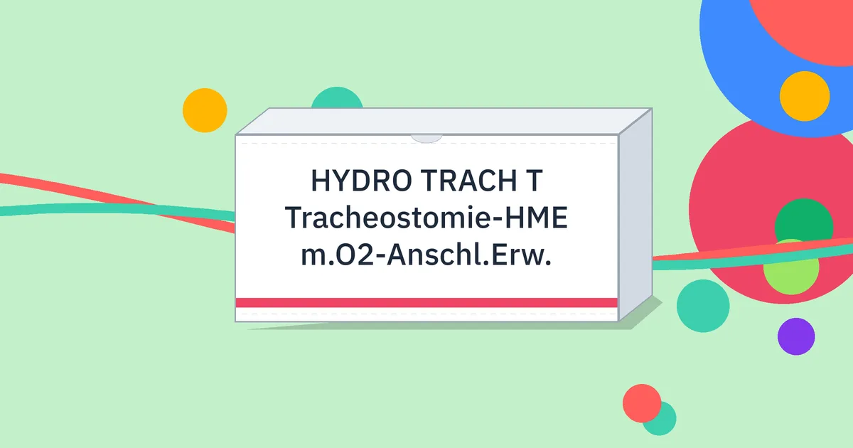 Symbolbild: Packung mit der Aufschrift HYDRO TRACH T Tracheostomie-HME m.O2-Anschl.Erw. (PZN 16787835) – Verfügbarkeit und Bezug in Apotheken in Frankfurt am Main