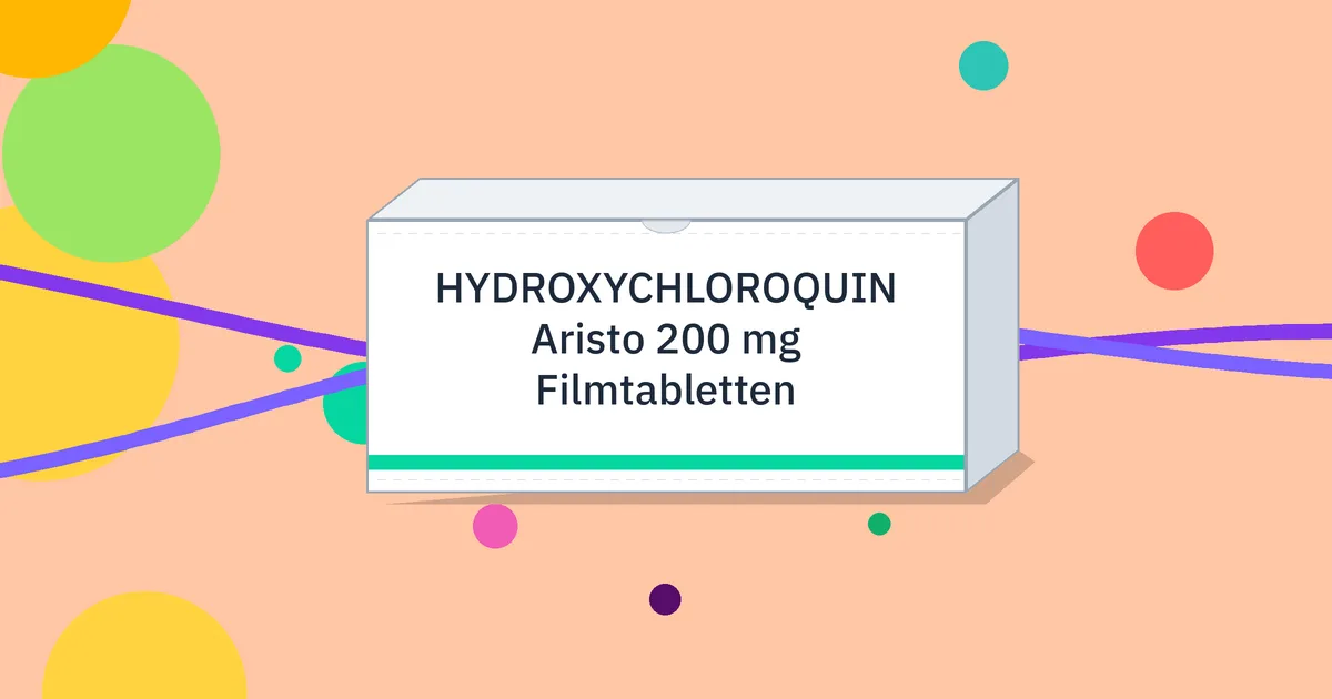 Symbolbild: Packung mit der Aufschrift HYDROXYCHLOROQUIN Aristo 200 mg Filmtabletten (PZN 12444570) – Verfügbarkeit und Bezug in Apotheken in Frankfurt am Main