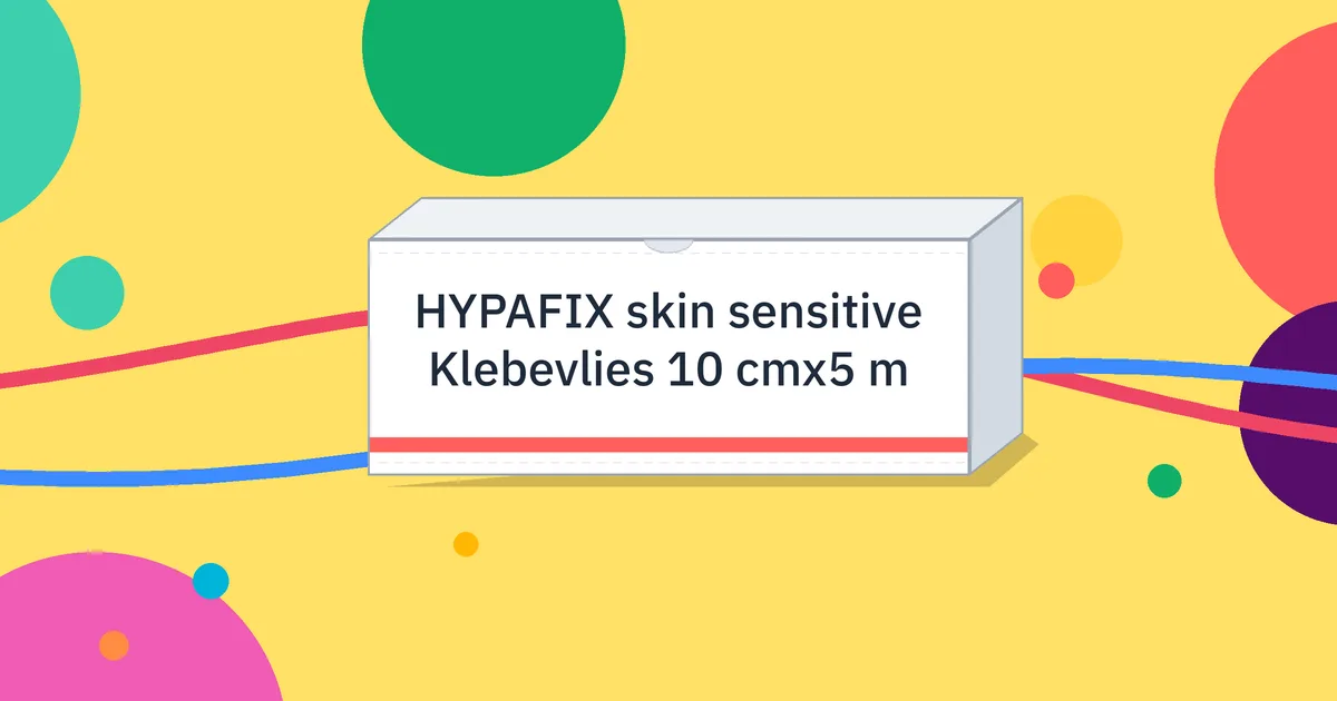 Symbolbild: Packung mit der Aufschrift HYPAFIX skin sensitive Klebevlies 10 cmx5 m (PZN 18760042) – Verfügbarkeit und Bezug in Apotheken in Frankfurt am Main