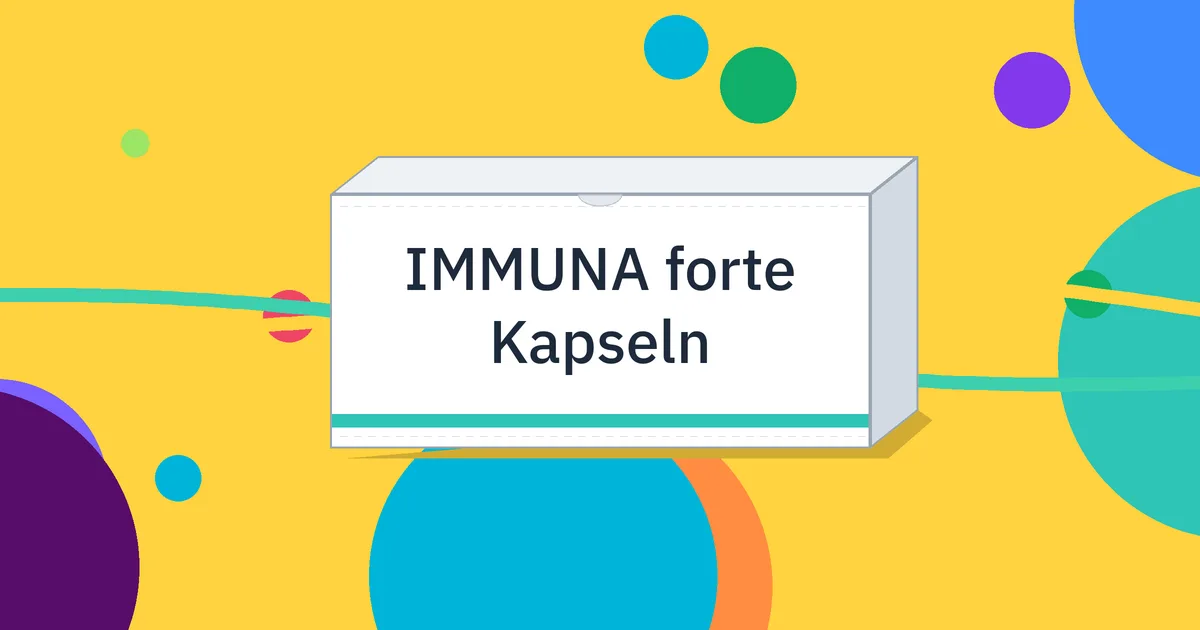 Symbolbild: Packung mit der Aufschrift IMMUNA forte Kapseln (PZN 19808325) – Verfügbarkeit und Bezug in Apotheken in Frankfurt am Main