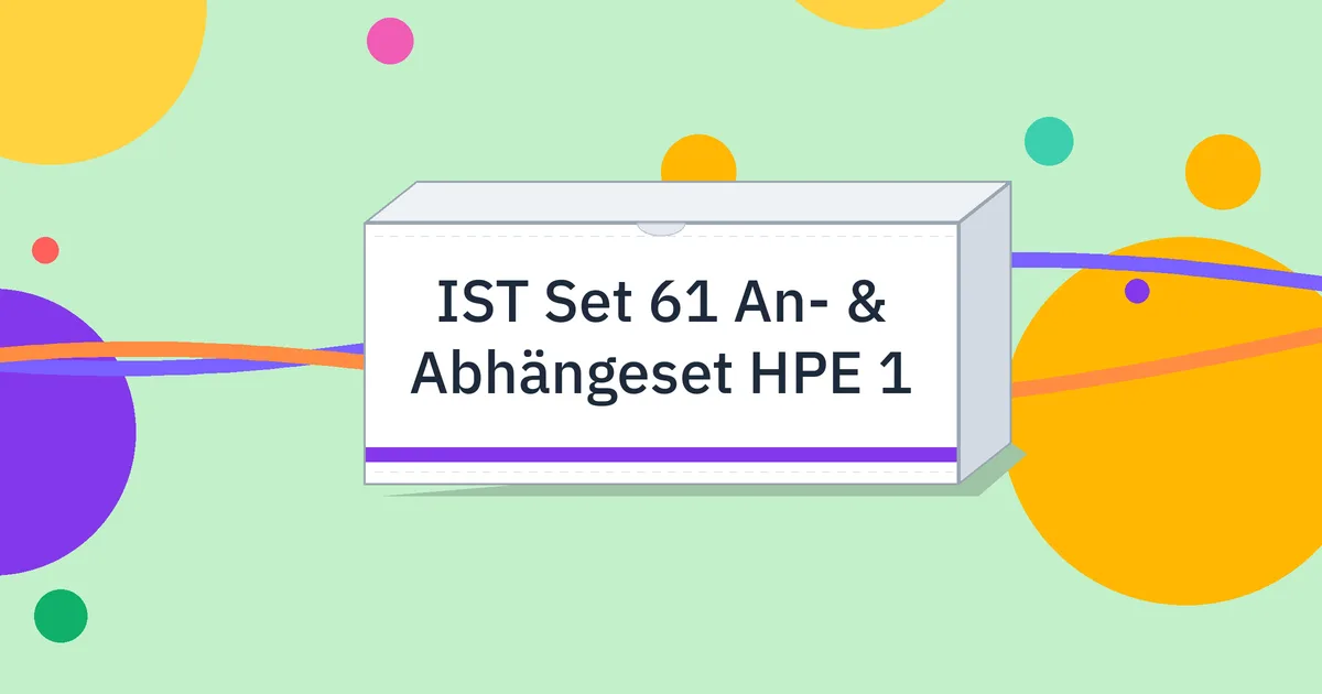 Symbolbild: Packung mit der Aufschrift IST Set 61 An- & Abhängeset HPE 1 (PZN 20601859) – Verfügbarkeit und Bezug in Apotheken in Frankfurt am Main