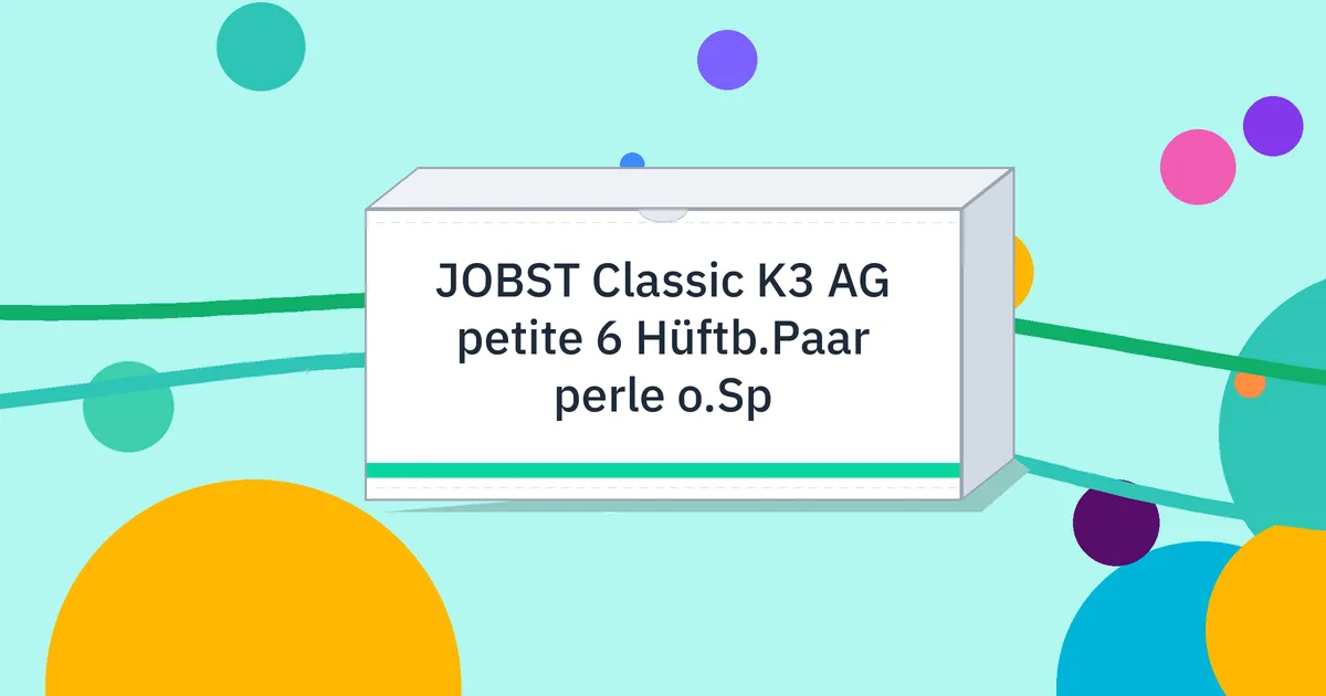 Symbolbild: Packung mit der Aufschrift JOBST Classic K3 AG petite 6 Hüftb.Paar perle o.Sp (PZN 13074833) – Verfügbarkeit und Bezug in Apotheken in Frankfurt am Main