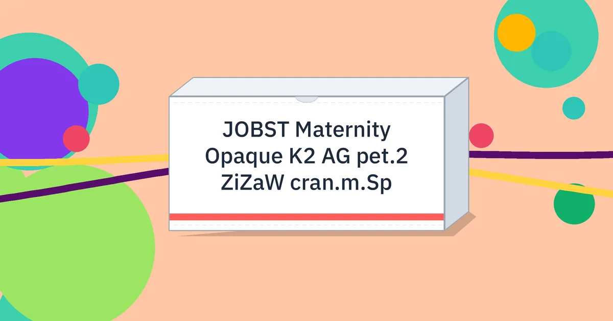 Symbolbild: Packung mit der Aufschrift JOBST Maternity Opaque K2 AG pet.2 ZiZaW cran.m.Sp (PZN 15858616) – Verfügbarkeit und Bezug in Apotheken in Frankfurt am Main
