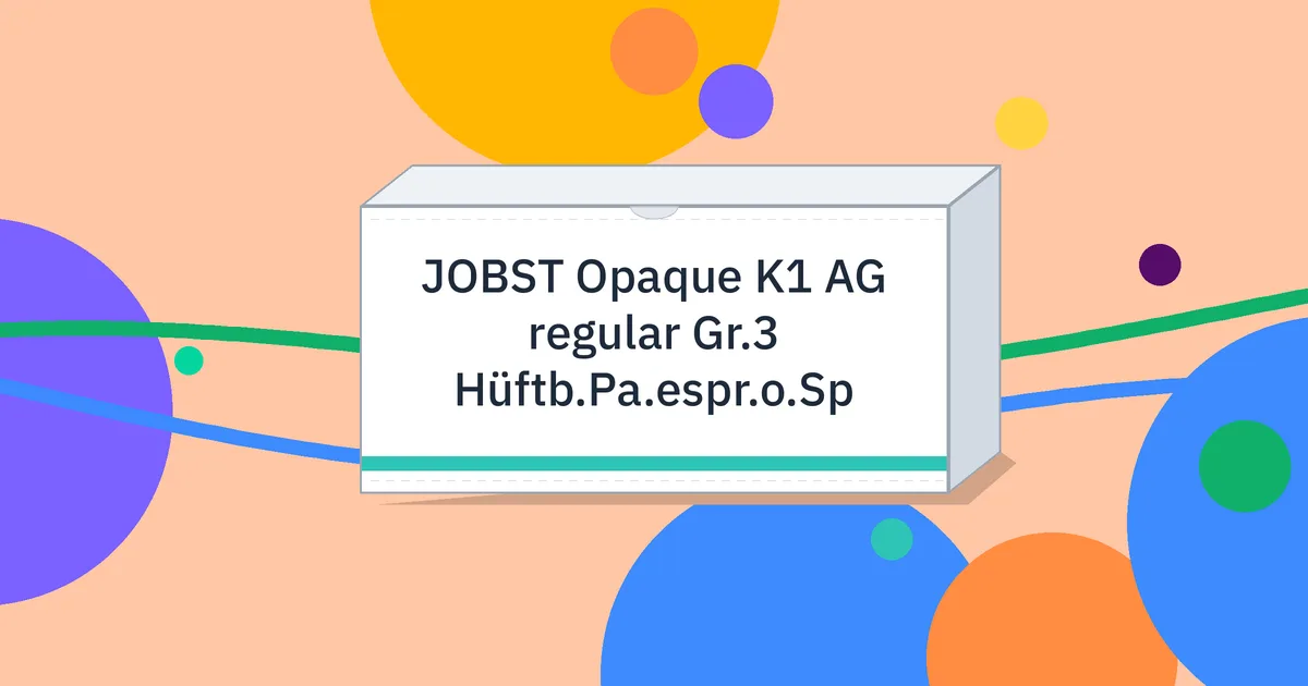 Symbolbild: Packung mit der Aufschrift JOBST Opaque K1 AG regular Gr.3 Hüftb.Pa.espr.o.Sp (PZN 16272769) – Verfügbarkeit und Bezug in Apotheken in Frankfurt am Main