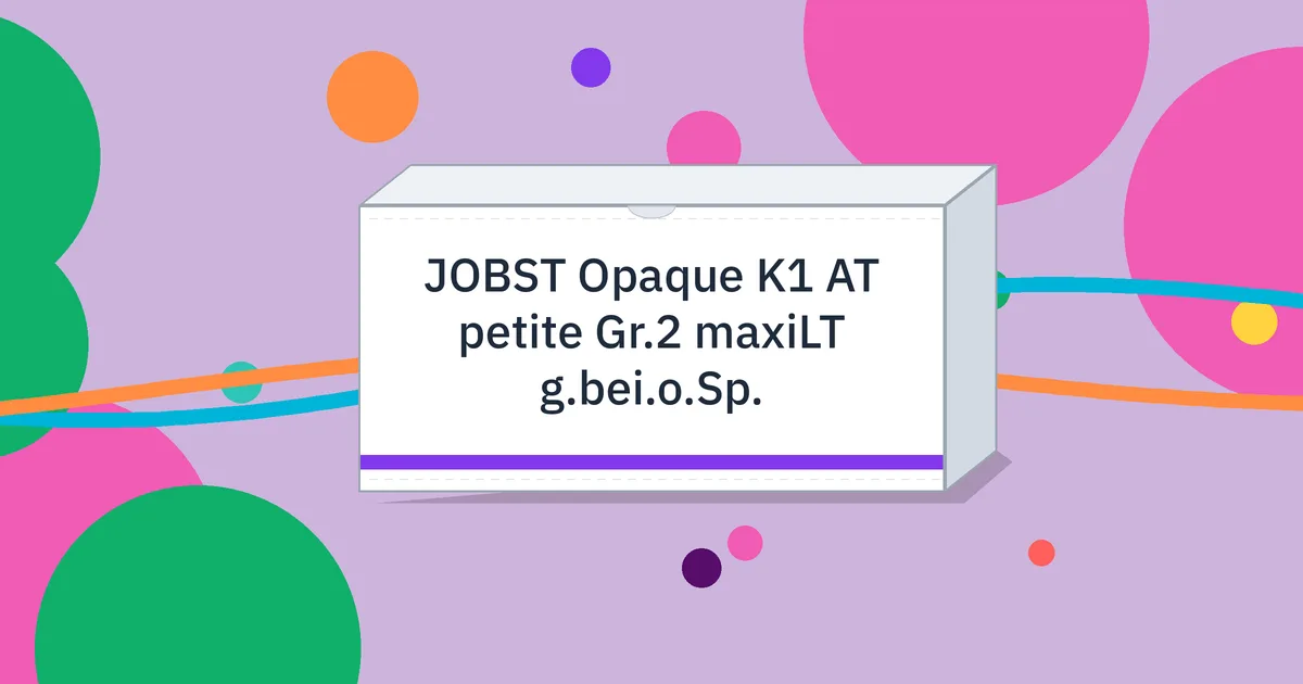 Symbolbild: Packung mit der Aufschrift JOBST Opaque K1 AT petite Gr.2 maxiLT g.bei.o.Sp. (PZN 16276218) – Verfügbarkeit und Bezug in Apotheken in Frankfurt am Main