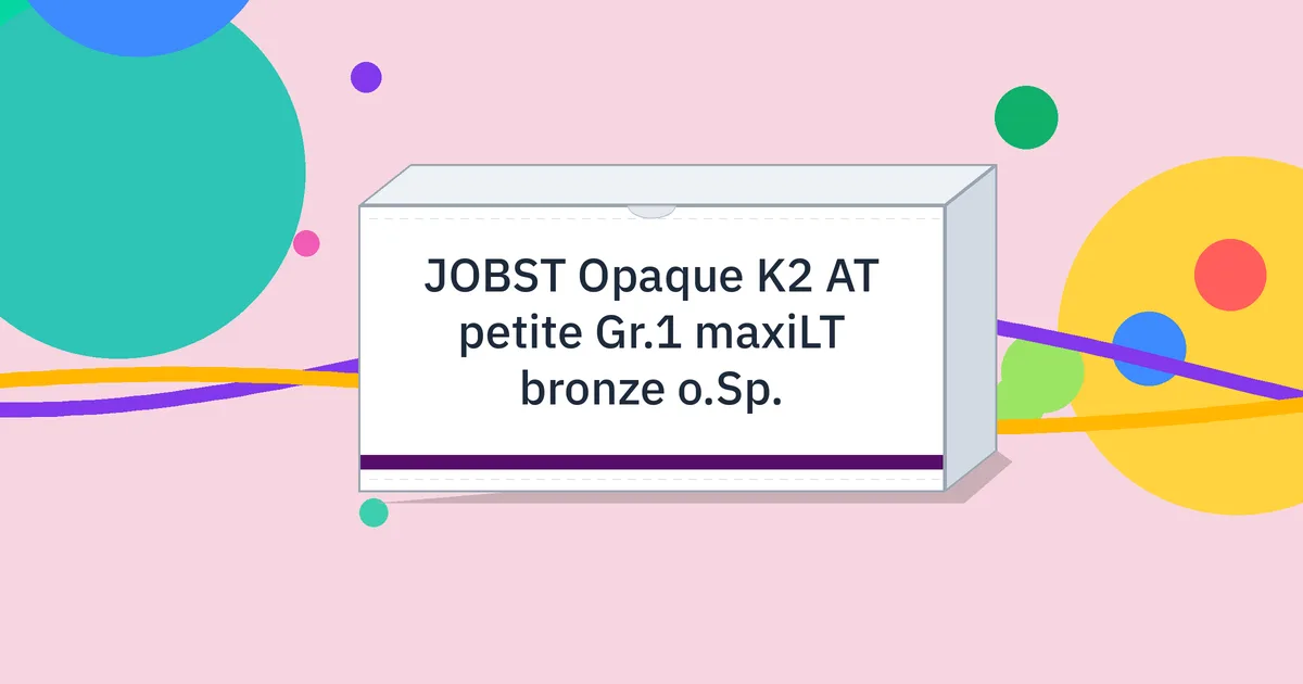 Symbolbild: Packung mit der Aufschrift JOBST Opaque K2 AT petite Gr.1 maxiLT bronze o.Sp. (PZN 13118973) – Verfügbarkeit und Bezug in Apotheken in Frankfurt am Main