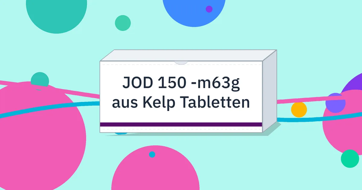 Symbolbild: Packung mit der Aufschrift JOD 150 -m63g aus Kelp Tabletten (PZN 11011780) – Verfügbarkeit und Bezug in Apotheken in Frankfurt am Main