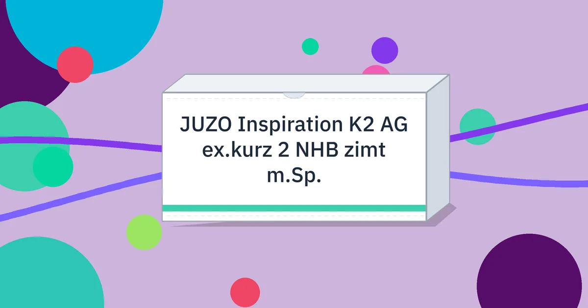 Symbolbild: Packung mit der Aufschrift JUZO Inspiration K2 AG ex.kurz 2 NHB zimt m.Sp. (PZN 14951331) – Verfügbarkeit und Bezug in Apotheken in Frankfurt am Main