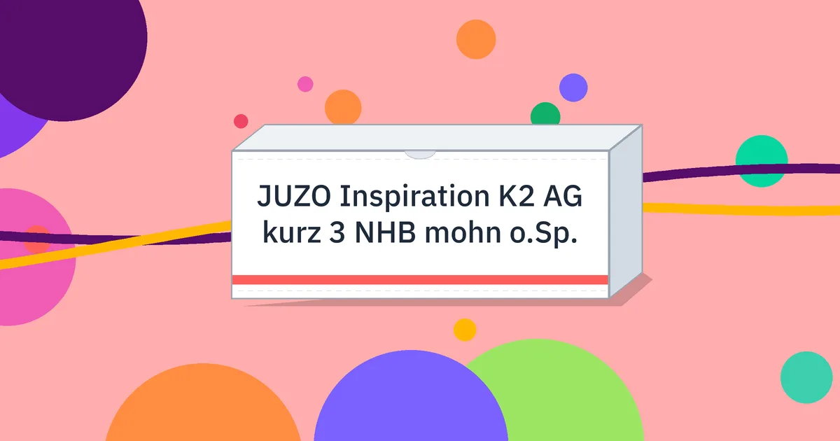 Symbolbild: Packung mit der Aufschrift JUZO Inspiration K2 AG kurz 3 NHB mohn o.Sp. (PZN 14921459) – Verfügbarkeit und Bezug in Apotheken in Frankfurt am Main