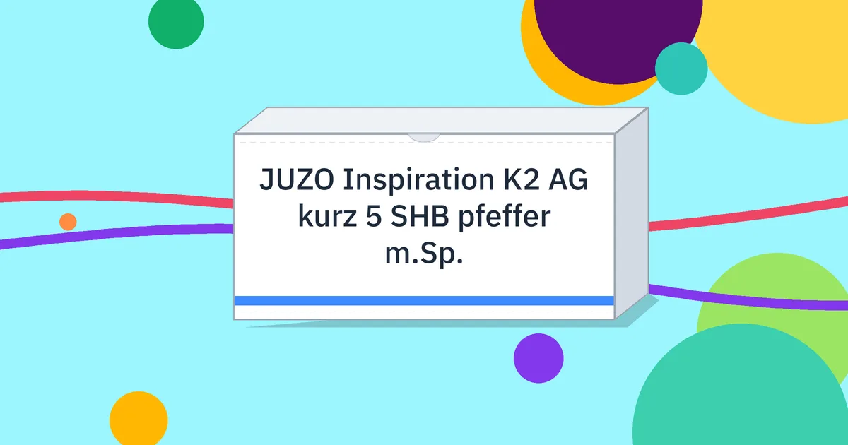 Symbolbild: Packung mit der Aufschrift JUZO Inspiration K2 AG kurz 5 SHB pfeffer m.Sp. (PZN 14923122) – Verfügbarkeit und Bezug in Apotheken in Frankfurt am Main