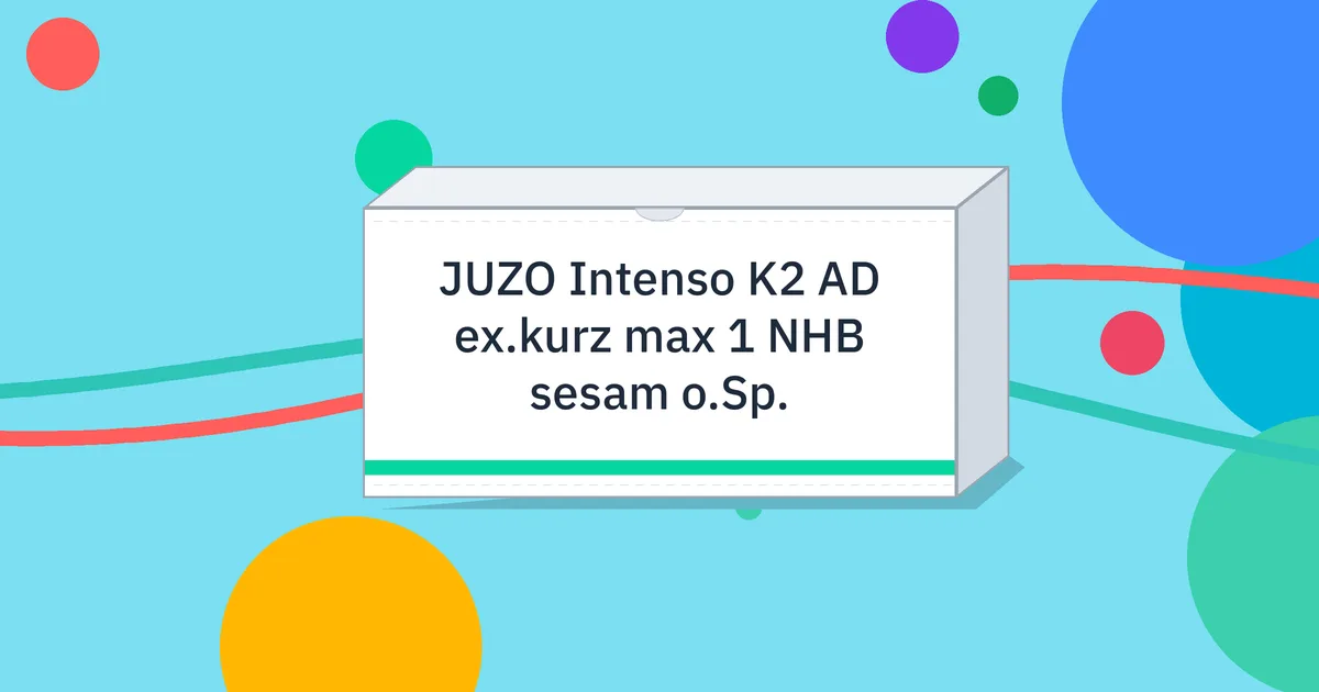 Symbolbild: Packung mit der Aufschrift JUZO Intenso K2 AD ex.kurz max 1 NHB sesam o.Sp. (PZN 18620915) – Verfügbarkeit und Bezug in Apotheken in Frankfurt am Main