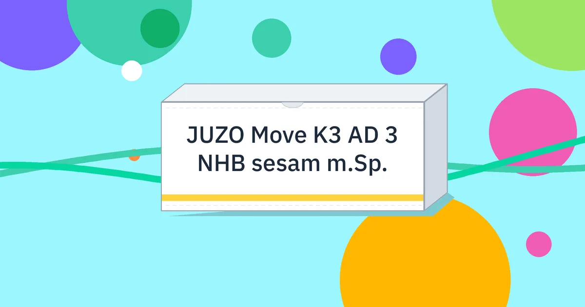 Symbolbild: Packung mit der Aufschrift JUZO Move K3 AD 3 NHB sesam m.Sp. (PZN 18566908) – Verfügbarkeit und Bezug in Apotheken in Frankfurt am Main