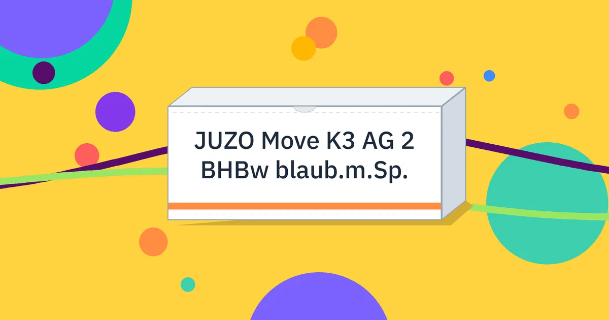 Symbolbild: Packung mit der Aufschrift JUZO Move K3 AG 2 BHBw blaub.m.Sp. (PZN 18587626) – Verfügbarkeit und Bezug in Apotheken in Frankfurt am Main