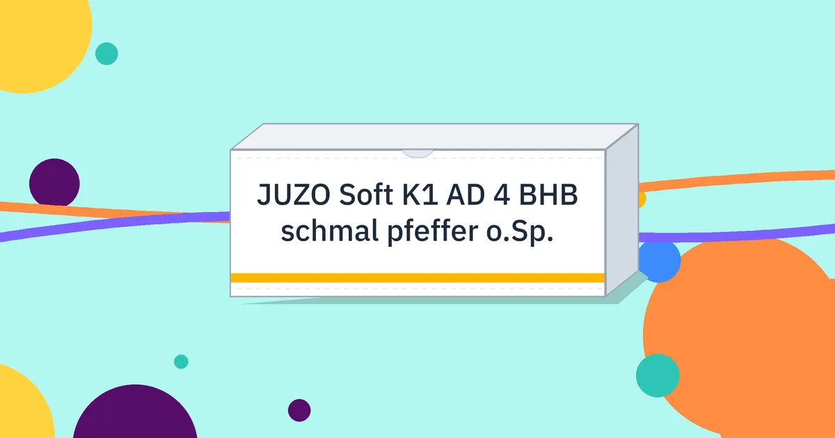 Symbolbild: Packung mit der Aufschrift JUZO Soft K1 AD 4 BHB schmal pfeffer o.Sp. (PZN 15462841) – Verfügbarkeit und Bezug in Apotheken in Frankfurt am Main