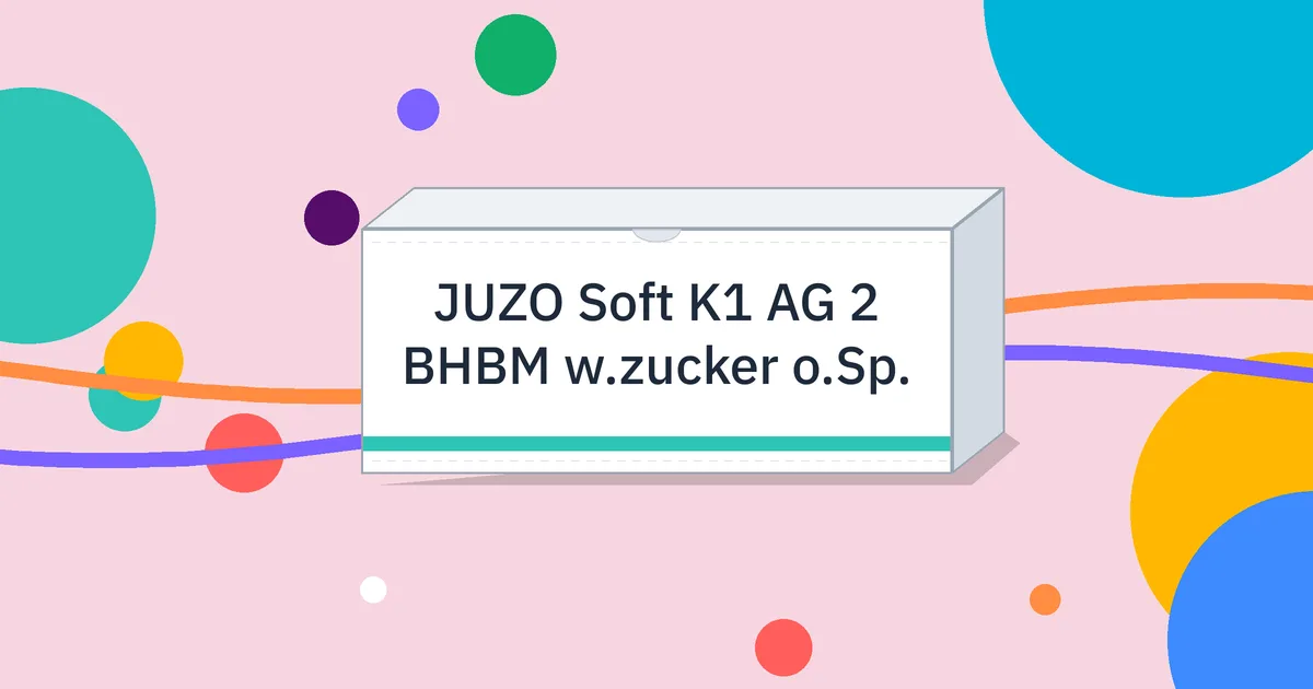 Symbolbild: Packung mit der Aufschrift JUZO Soft K1 AG 2 BHBM w.zucker o.Sp. (PZN 14864603) – Verfügbarkeit und Bezug in Apotheken in Frankfurt am Main