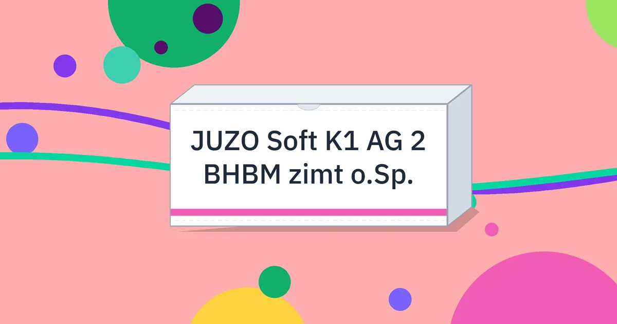 Symbolbild: Packung mit der Aufschrift JUZO Soft K1 AG 2 BHBM zimt o.Sp. (PZN 14856874) – Verfügbarkeit und Bezug in Apotheken in Frankfurt am Main