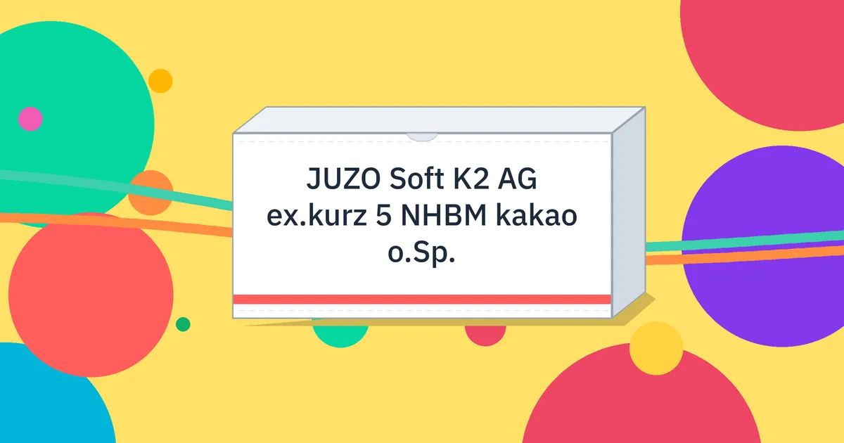 Symbolbild: Packung mit der Aufschrift JUZO Soft K2 AG ex.kurz 5 NHBM kakao o.Sp. (PZN 15002281) – Verfügbarkeit und Bezug in Apotheken in Frankfurt am Main