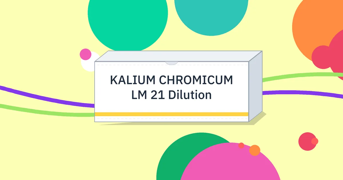 Symbolbild: Packung mit der Aufschrift KALIUM CHROMICUM LM 21 Dilution (PZN 12919300) – Verfügbarkeit und Bezug in Apotheken in Frankfurt am Main