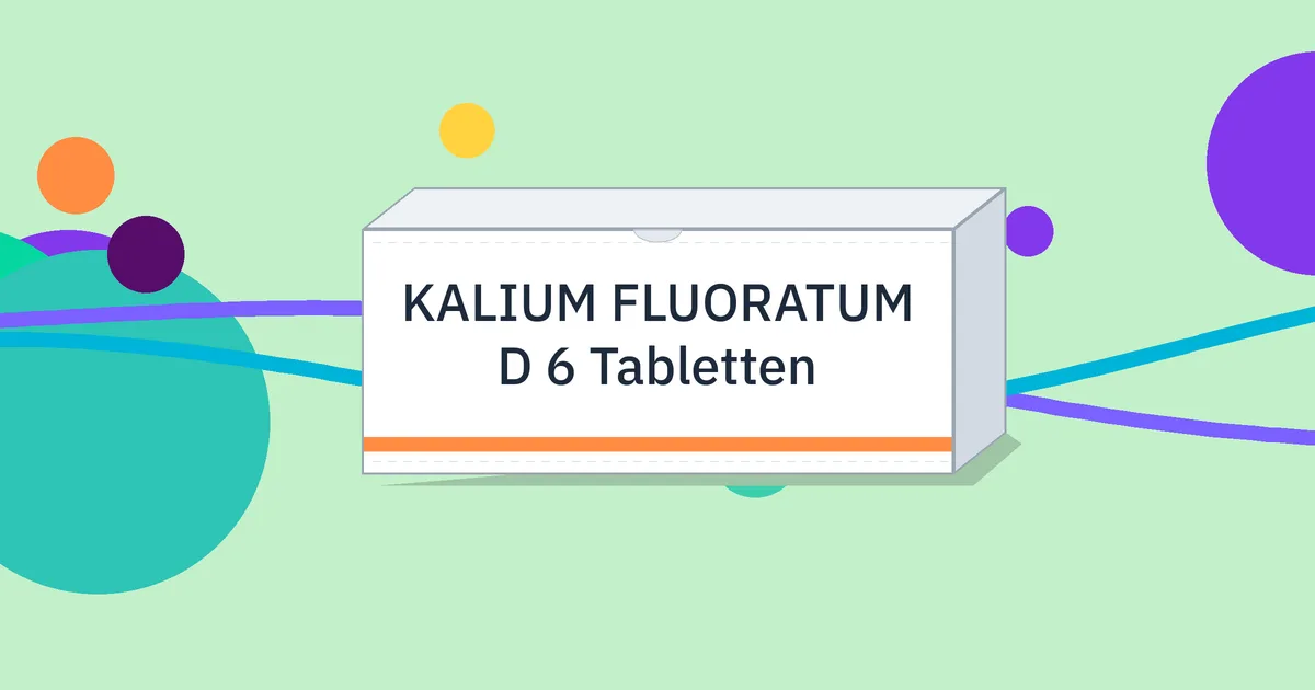 Symbolbild: Packung mit der Aufschrift KALIUM FLUORATUM D 6 Tabletten (PZN 02632307) – Verfügbarkeit und Bezug in Apotheken in Frankfurt am Main