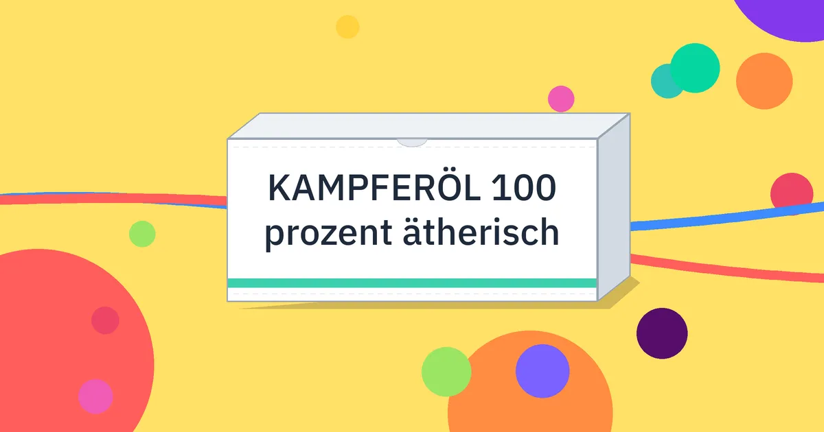 Symbolbild: Packung mit der Aufschrift KAMPFERÖL 100 prozent ätherisch (PZN 07204527) – Verfügbarkeit und Bezug in Apotheken in Frankfurt am Main